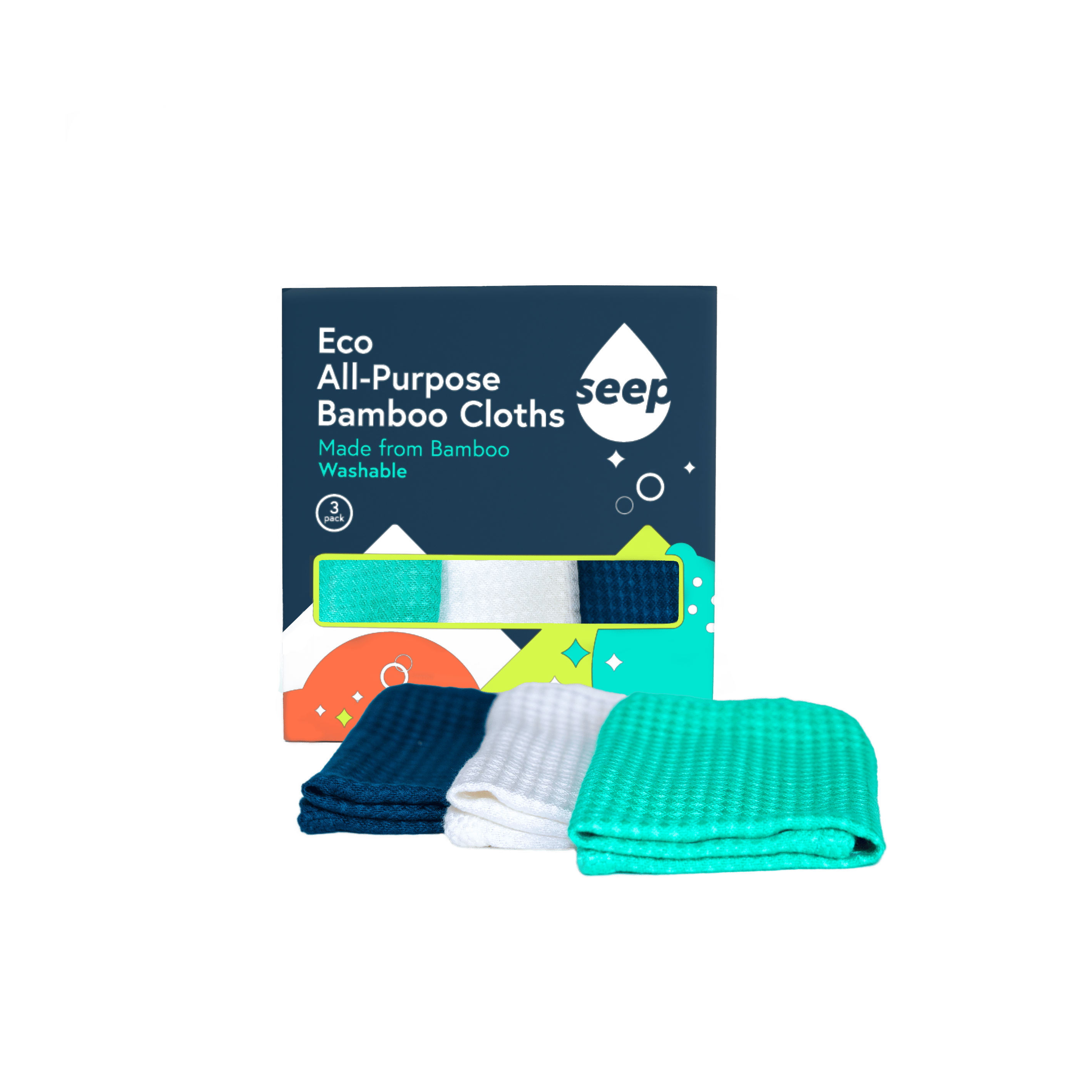 Plastic-Free Bamboo Cleaning Cloths | 3 Reusable Eco Cloths | REGN
