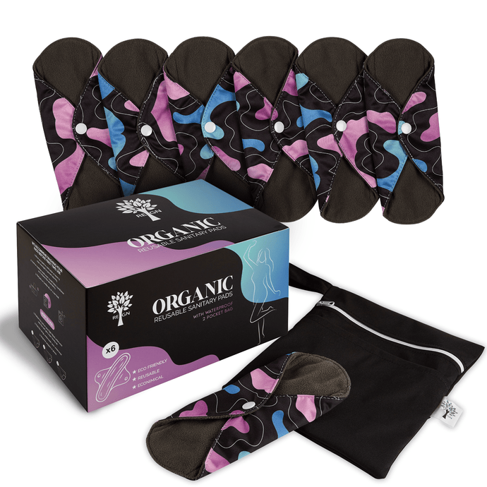 Washable Period Pads – Reusable Eco Sanitary Pads 6-Pack by Re:gn - REGN